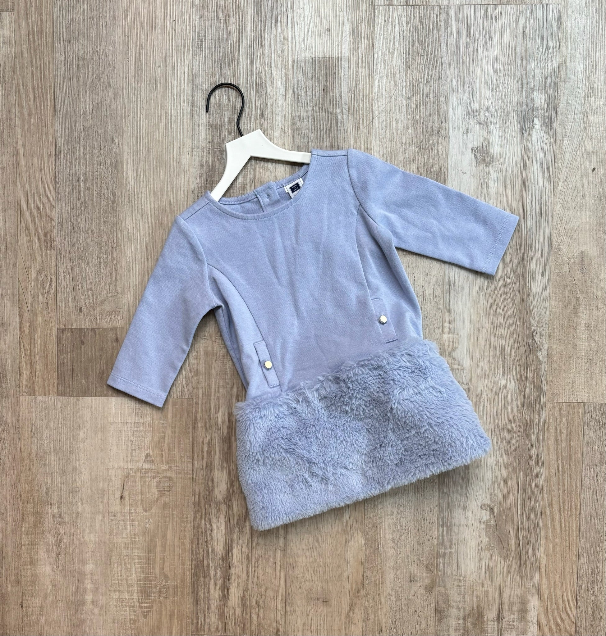 Janie & Jack Blue Fur Dress